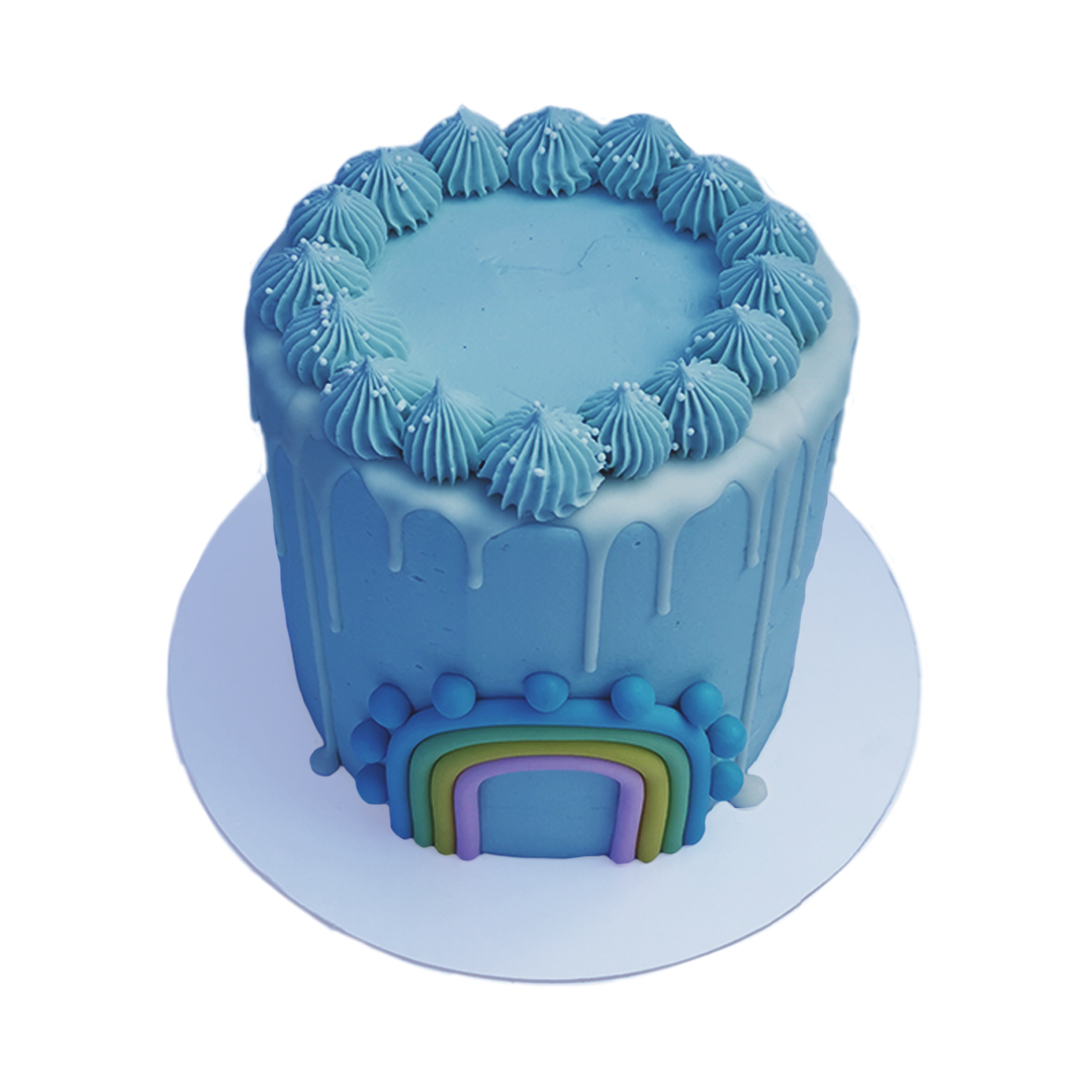 Blue For a Boy Rainbow Baby Shower Cake – My Baker