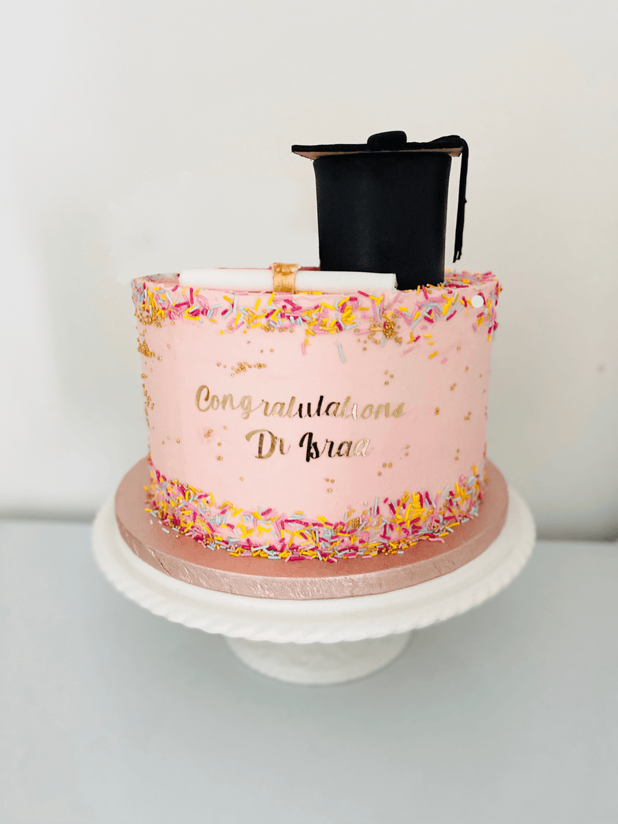 Elegant Graduation Cake | Smooth Buttercream | My Baker