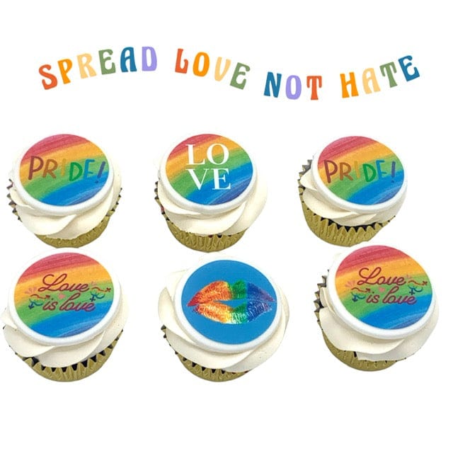 'Spread Love Not Hate' LGBTQ+ Pride Cupcakes – My Baker