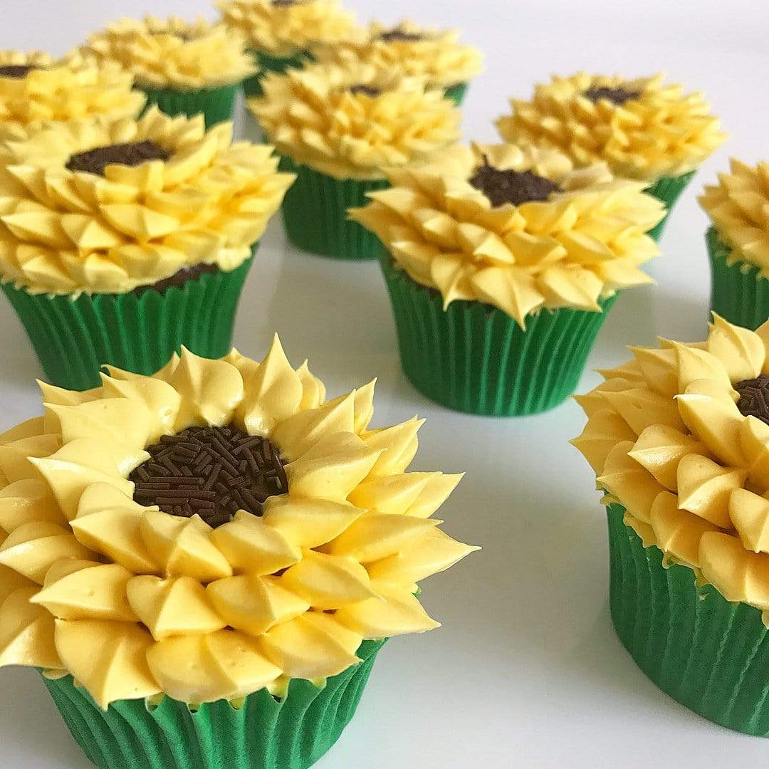 Sunflower Inspired Cupcakes Sunflower Cupcake Tower Alyssas Cakery